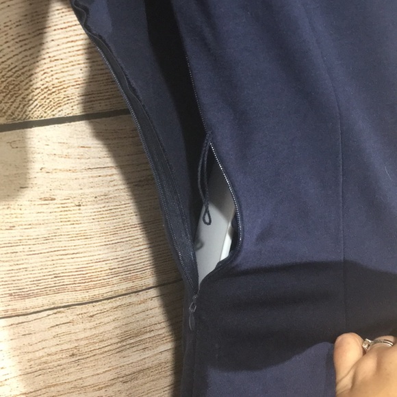 C. Wonder | Dresses | C Wonder Navy Blue Dress With Leather Shoulders ...